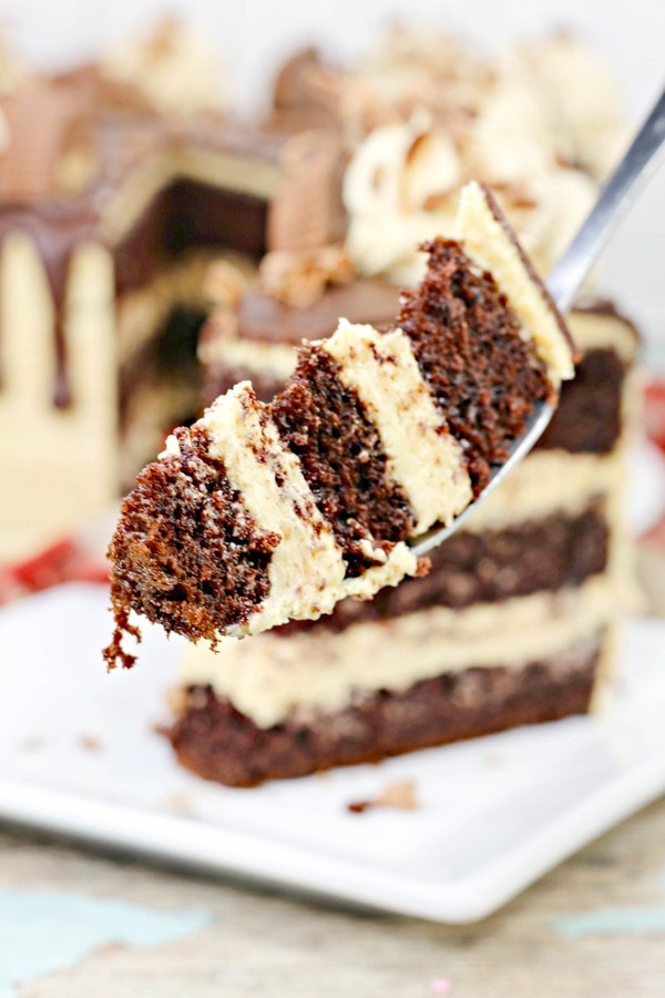 Ultimate Reeses Cake With Peanut Butter Frosting - Baking Beauty