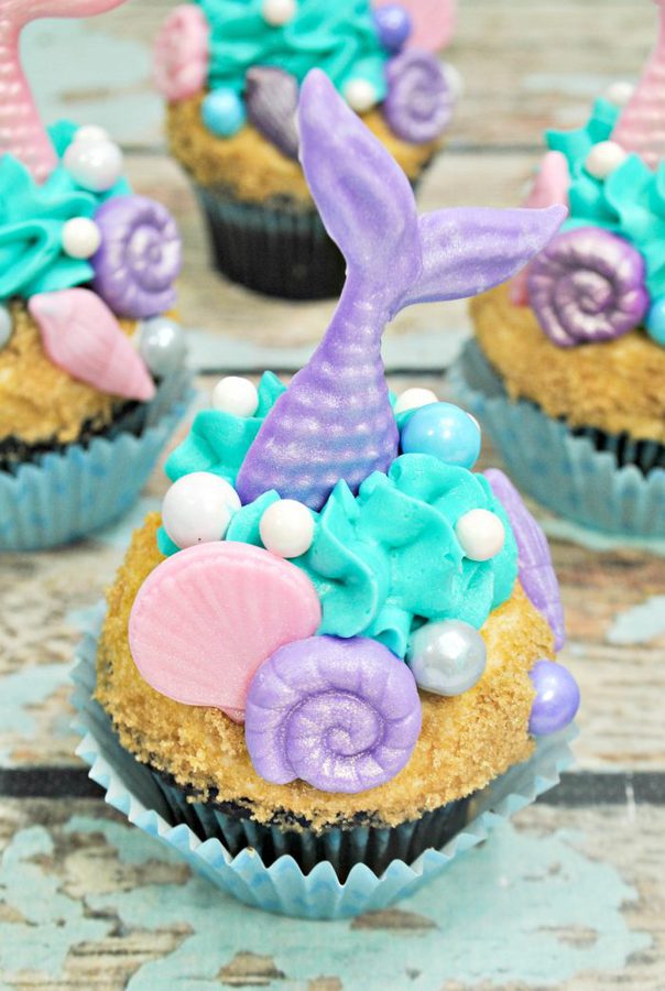 Glittery Mermaid Cupcakes Recipe - Baking Beauty
