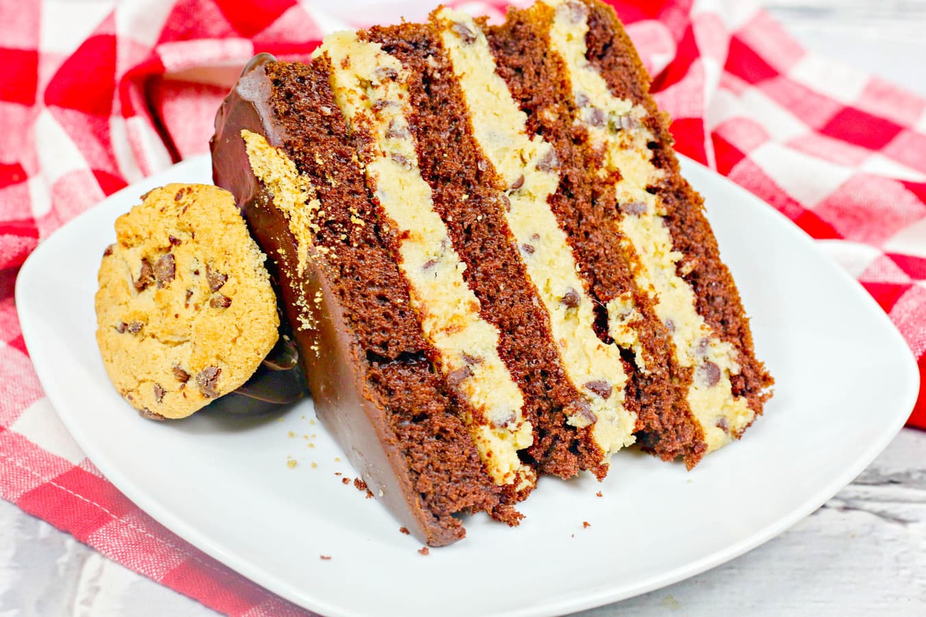 Ultimate Cookie Dough Cake With Chocolate Frosting - Baking Beauty