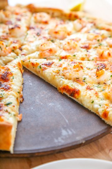 Ultimate Shrimp Scampi Pizza - Baking Beauty