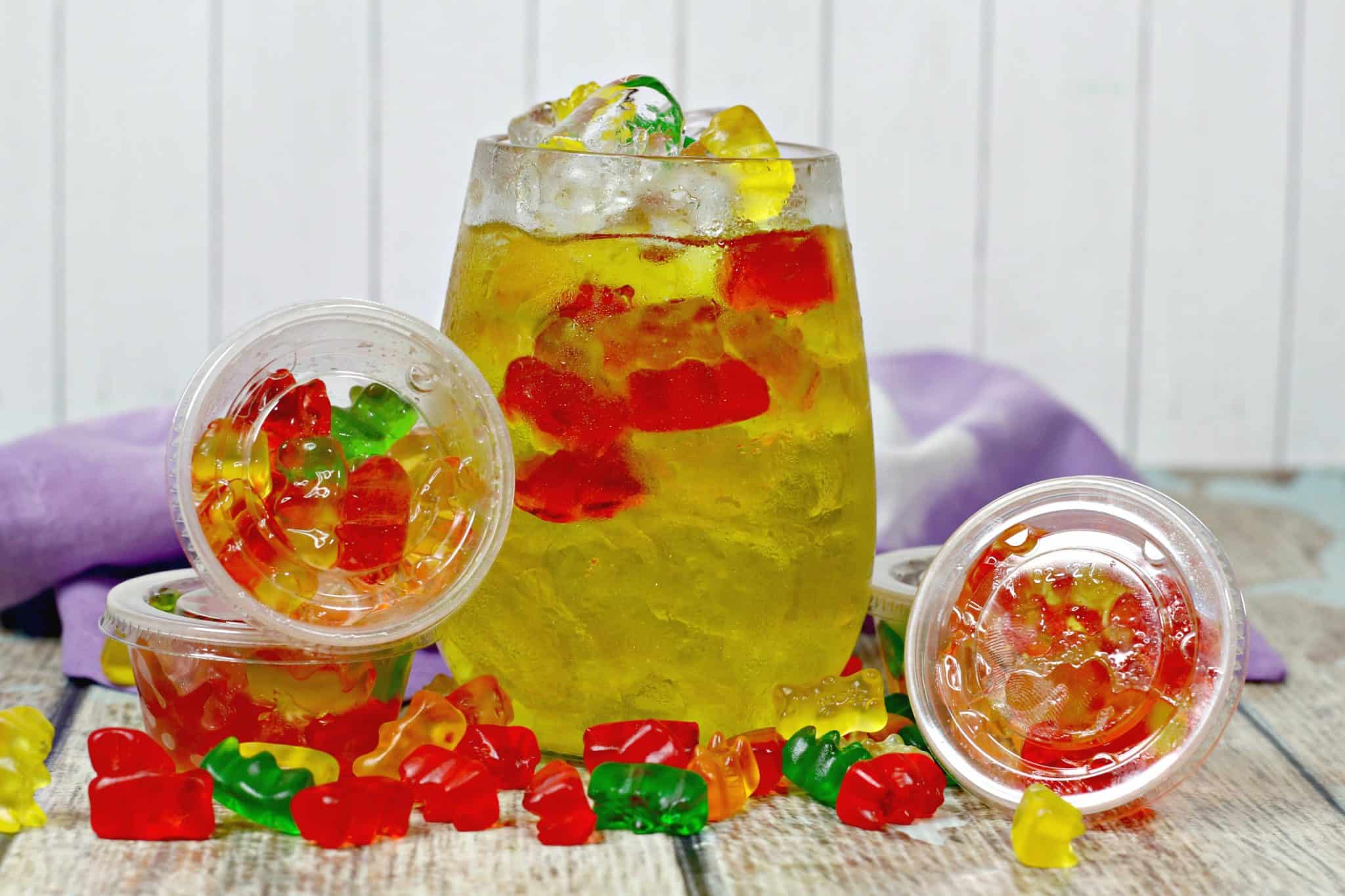 Gummy Bear Drink With Boozy Gummy Bears - Baking Beauty