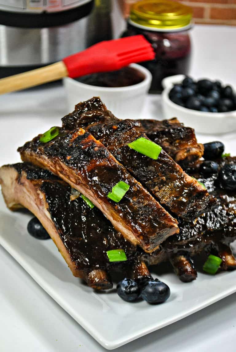 Easy Blueberry BBQ Sauce & Blueberry Ribs - Baking Beauty