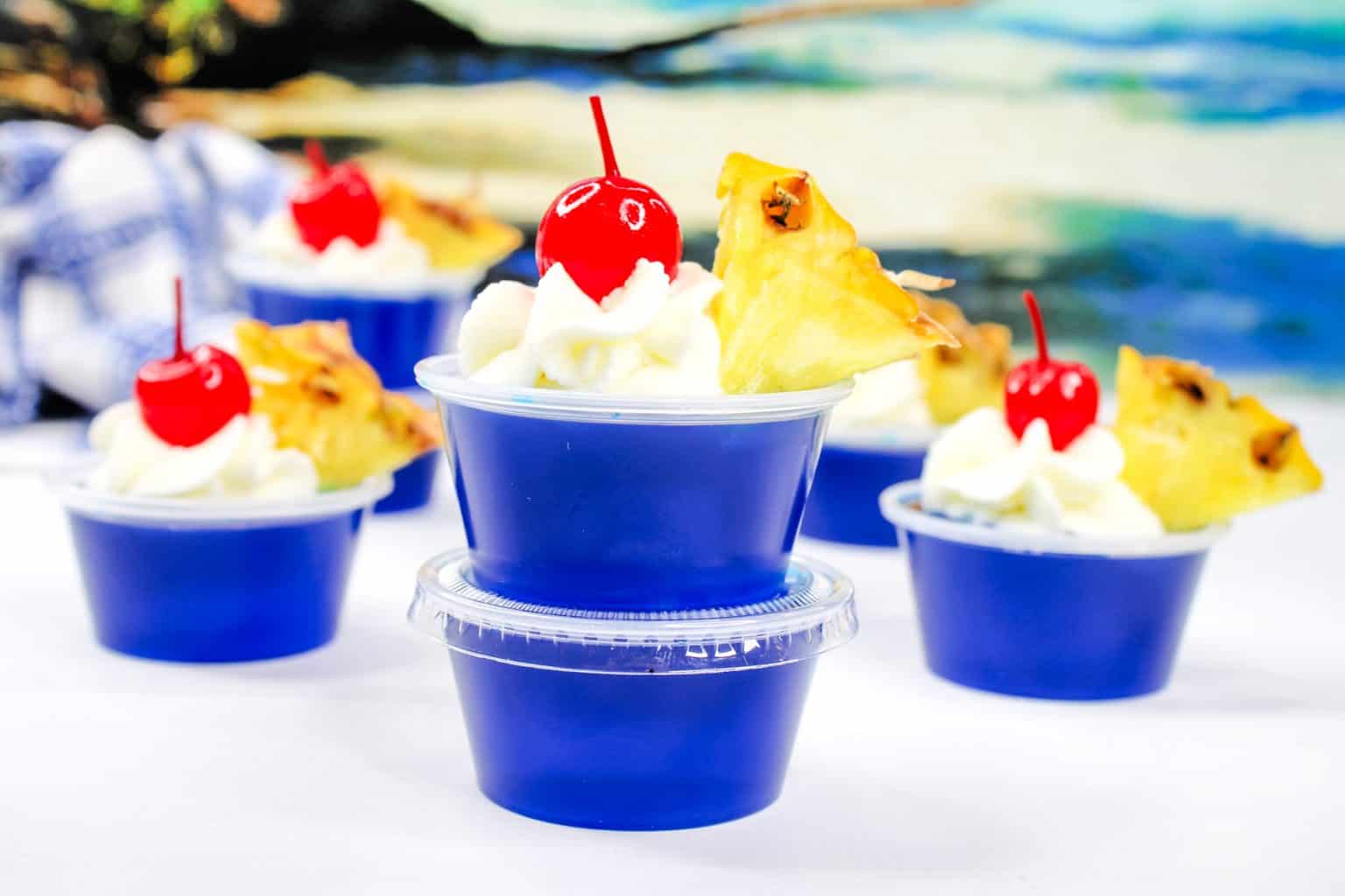 Blue Raspberry Malibu Jello Shots - Baking Beauty