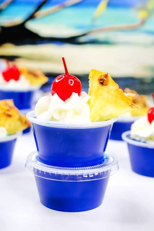 Blue Raspberry Malibu Jello Shots - Baking Beauty